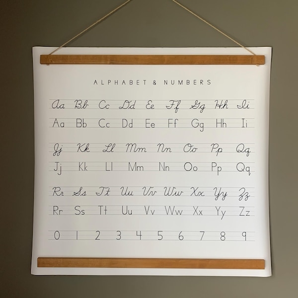 Cursive & Manuscript Print Handwriting Chart | Minimalist Printable ...