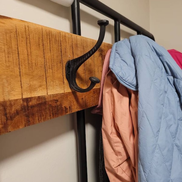 PACK OF 5 BLACKSMITH Cast Iron Rustic Hat and Coat Hooks Vintage Retro ...