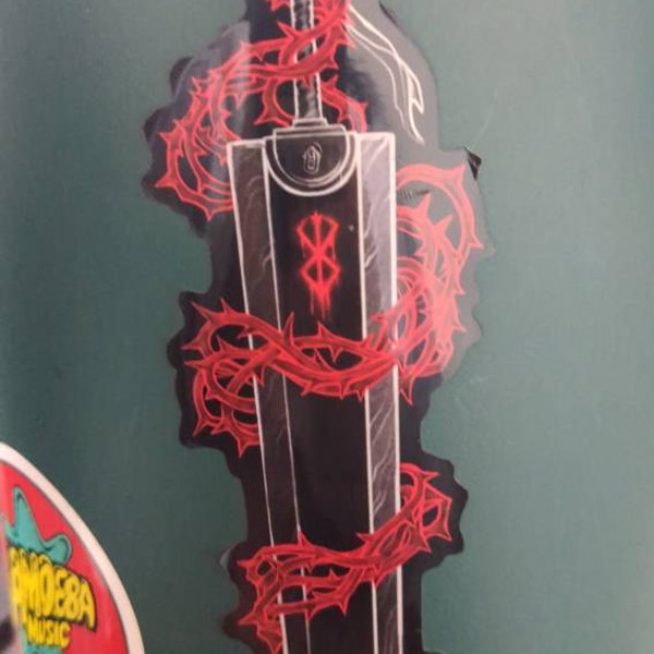 Dragonslayer Sword Sticker, Guts’ Sword Waterproof Vinyl Sticker, Dark ...
