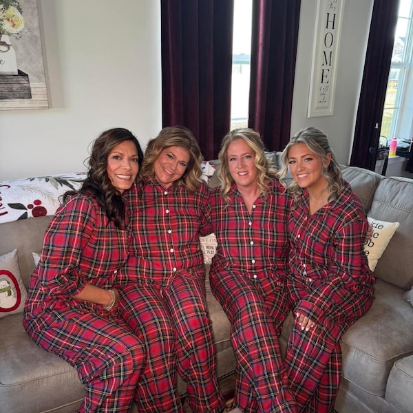 Bridesmaid Pajamas Flannel Matching Pajamas Bridesmaid Gift Bridal ...