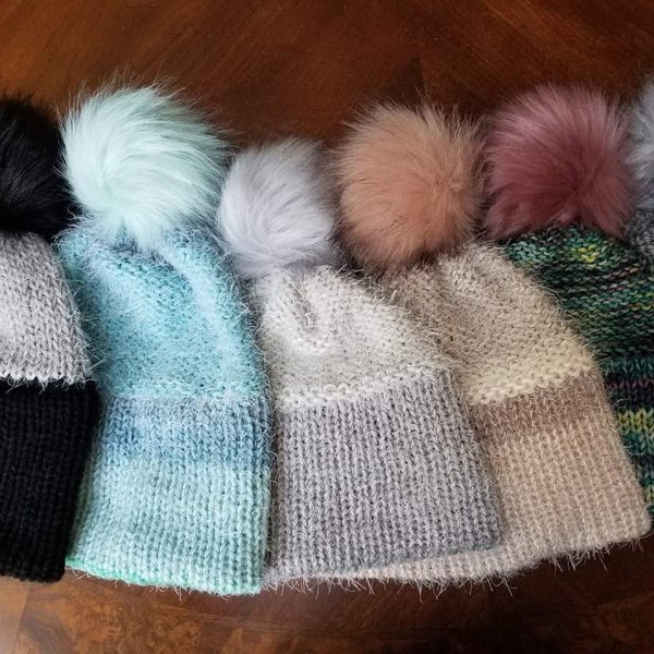 Addi Snowball Hat PDF Machine-knitting PATTERN / Sentro Machine Knit ...