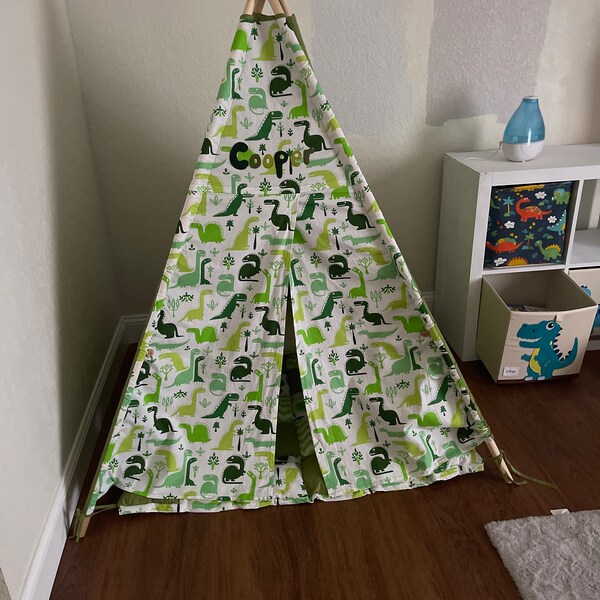 Green Teepee Tent With Mat, Tipi for Kids, Teepee Forest for Children's ...