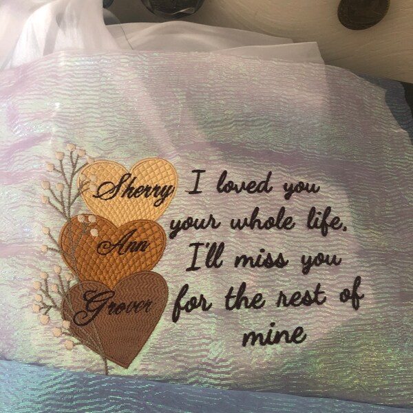 Memory Pillow Embroidery Design, Sympathy Grief Machine Embroidery ...