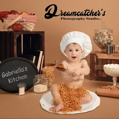 Studio Baby Child Toddler Chef Bakery Kitchen Cooking Scene Photo ...