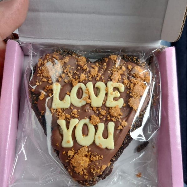 Mini Heart Brownie Slab / Postal Brownies / Letterbox Brownies / Love ...