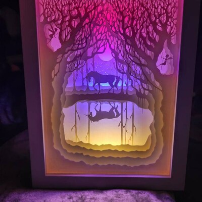 Papercut Light Box Paper Carving Light Box Night Light 3d Led Light Box ...