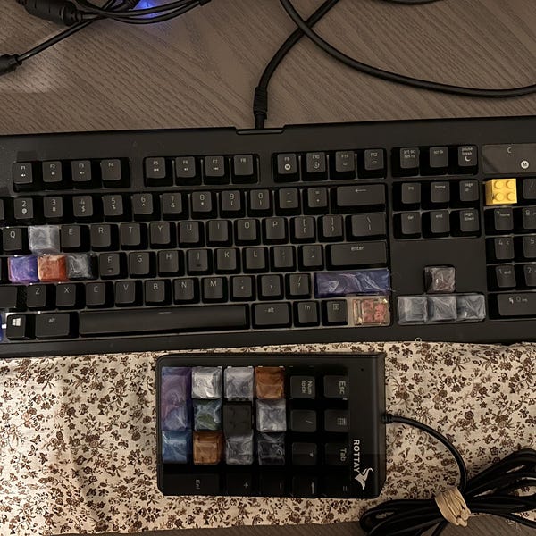 Light Marble Keycap - Custom Resin Artisan (white & Black Swirl) | OEM ...