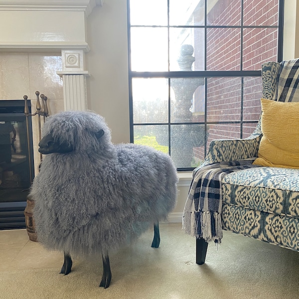 TWO Lalanne Style Couple Sheep Chairs. Luxurious and Fluffy. Life-size ...