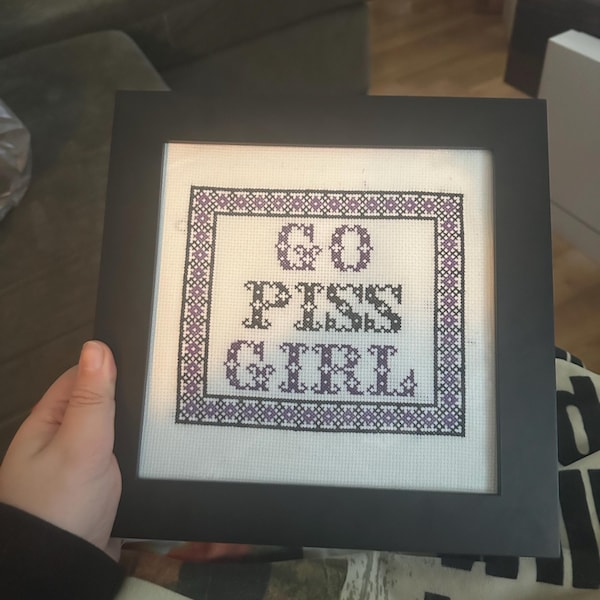 Go Piss Girl - Cross Stitch Pattern - PDF ONLY - Bathroom Decor - Etsy ...