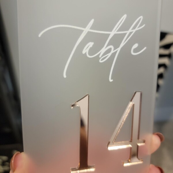 Frosted Acrylic Arch Table Numbers - Frosted Acrylic Sign - Wedding ...