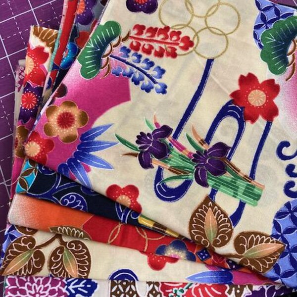 6 Okinawa Bingata - Fat Eighth Fabric Bundle: Cotton 100% - Perfect for ...