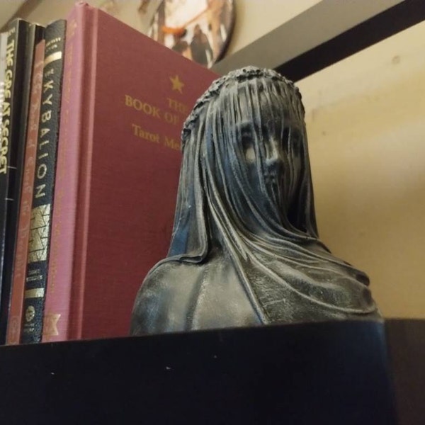 Cement Veiled Lady Bust Garden Statue Indoor Outdoor - Etsy
