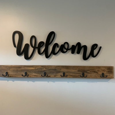 Welcome Word Cutout Wooden Letters Welcome Sign - Etsy