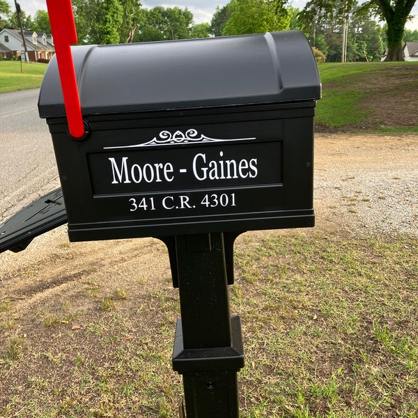 Custom Monogram Mailbox Vinyl Decal - Custom Monogram Mailbox Vinyl ...