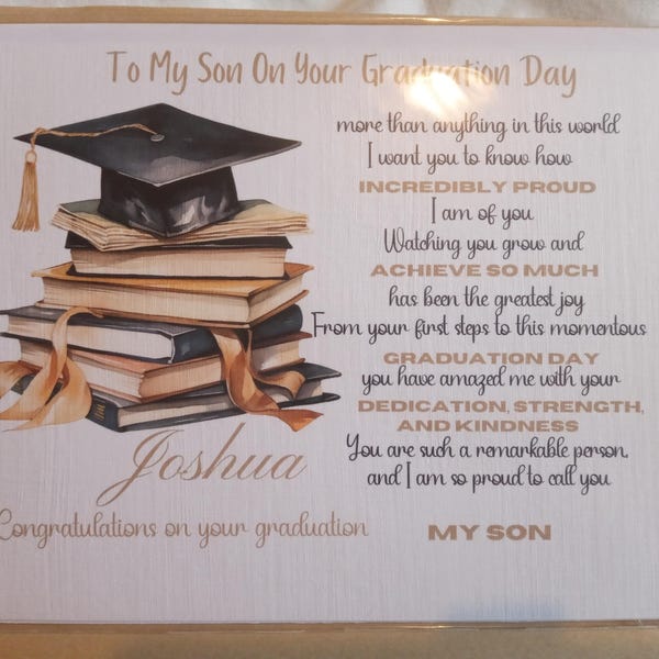 Personalised Son Graduation Card for Him Personalised Graduation Gift ...