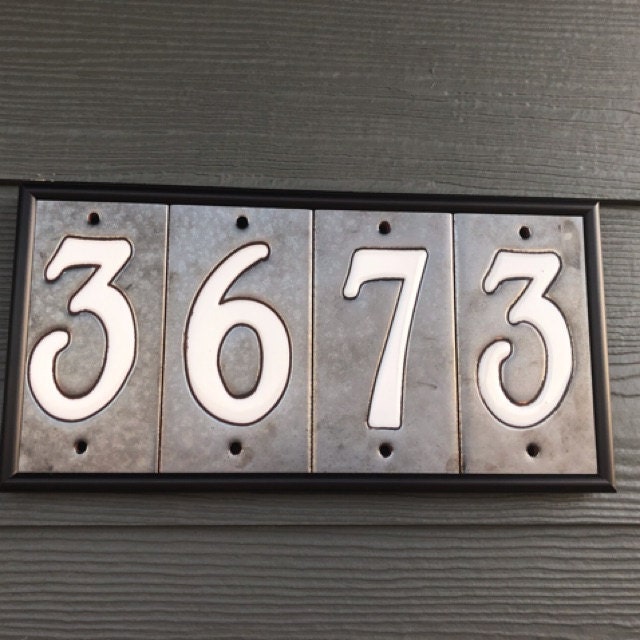 House Numbers Frame Metal Frame Address Tiles Frame House | Etsy