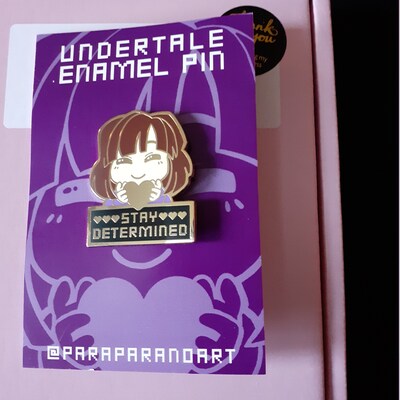 Frisk Undertale Hard Enamel Pins Stay Determined - Etsy