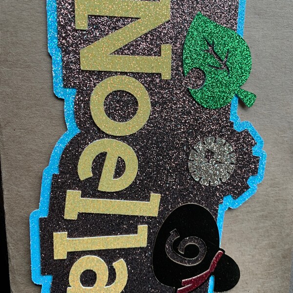 PERSONALIZED Animal Crossing Game Inspired Name and Number Glitter Die ...