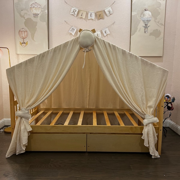 Muslin Canopy | Toddler Bed Canopy | Playroom Decor | Reading Nook ...