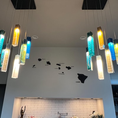 Long Drop Light Chandeliers for Staircas. Long Linear Pendants for ...