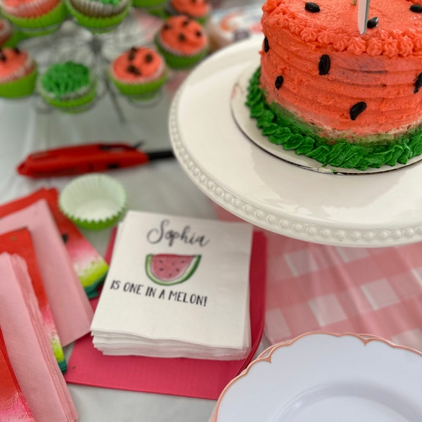 Watermelon One in a Melon First Birthday Summer Birthday Party Girl ...