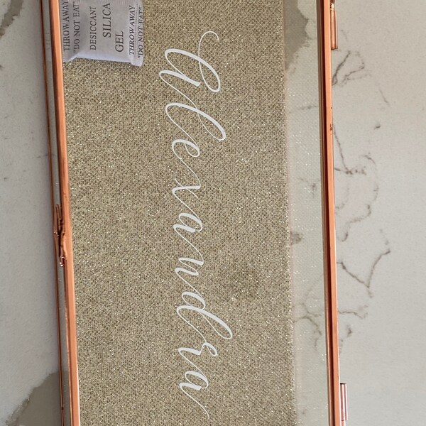 Personalized Glass Jewelry Box - Script Custom Name - Rose Gold - Gifts ...