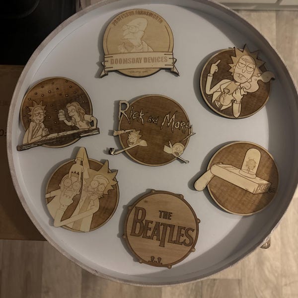 Rock Bands Wooden Coasters Gift Set of Handmade Coasters Unique Gifts ...