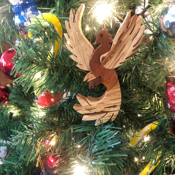 PHOENIX CHRISTMAS ORNAMENT Carving. A Legendry Winged Creature ...