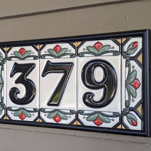 House Numbers Address Tiles Framed Set Custom Address Tiles - Etsy