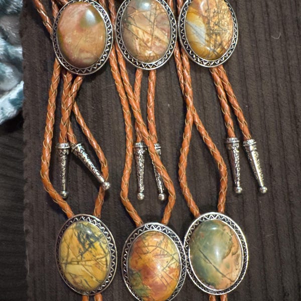 Engraved Tree Bolo Tie - Pine Forest Moon Gifts for Him - Bola Leather ...
