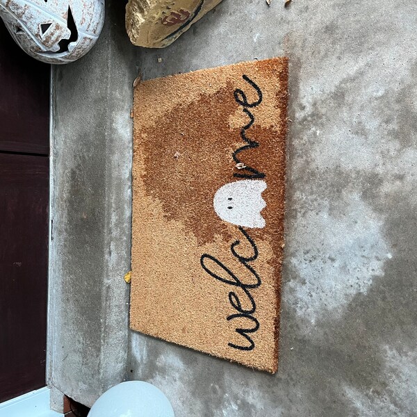 Halloween Doormat, Double Doormat, Ghost Welcome Mat, Halloween Decor ...