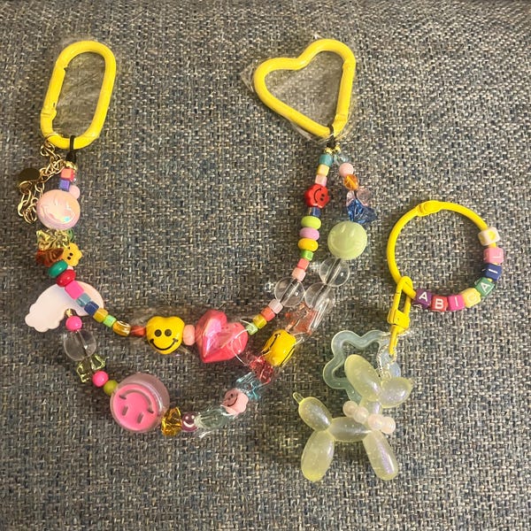 Adorable Happy Face Bag Charm, Multicolored Smiling Face Purse Charm ...