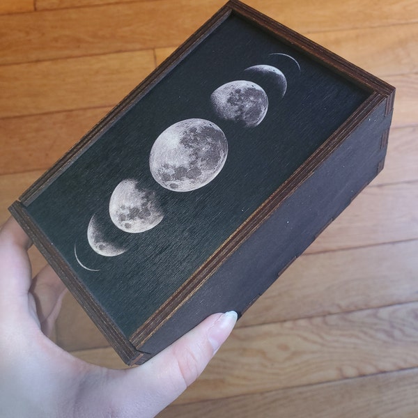 Moon Phases Crescent Moon Jewelry Box Moon Phases Celestial Jewelry Box ...
