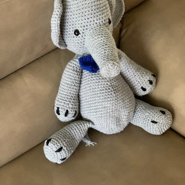 Crochet Elephant Amigurumi Pattern: Professor Elbert Stuffed Toy (PDF ...