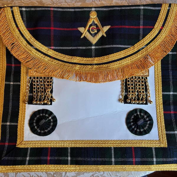 Masonic Regalia Grand Master Mason Apron Full Dressed Apron Chain ...