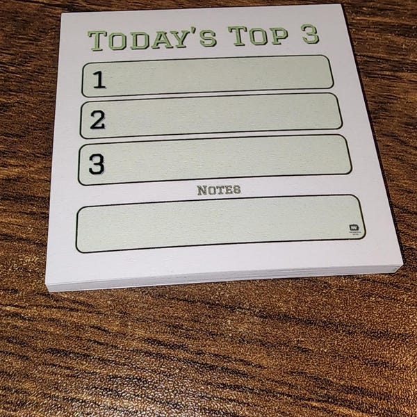 Top 3 To-do List Sticky Notes: Minimalist Priority Pad - Etsy
