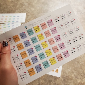 Happy Study Test Reminder Tracker Cute Kawaii Planner Stickers Erin ...