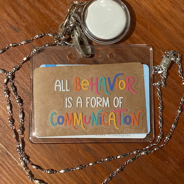 Behavior is Communication CLEAR Vinyl Sticker 3"x3" Autism Special ...
