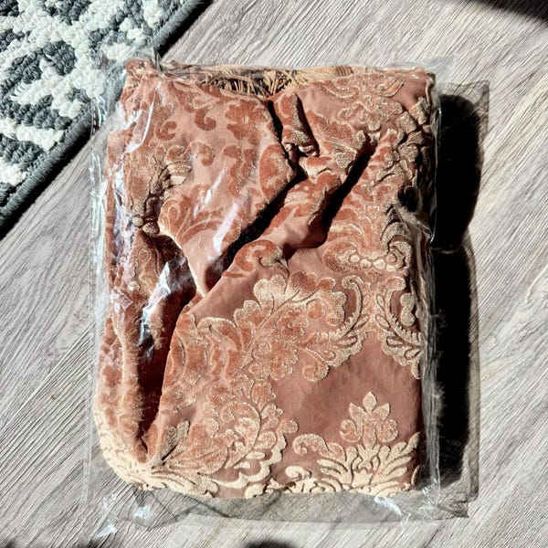 Golden Rust Velvet Fringe Throw, Cottage Chic Blanket, Elegant Bed ...
