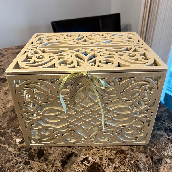 Navy Wedding Card Box With Slot Lock Wedding Money Box Rustic Card Box ...