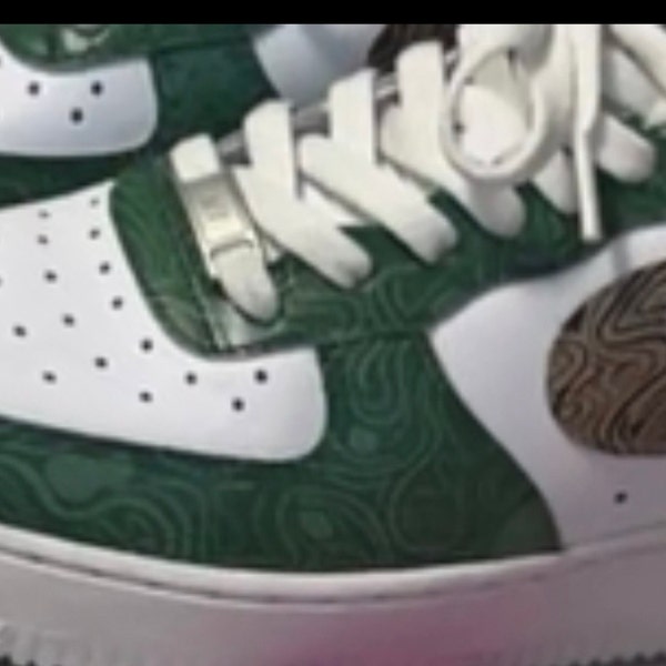 Hand Painted Custom Air Force 1 Sneakers - Black and White Abstract ...