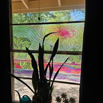 Tree of Life Privacy Windows Film Stained Glass Window Stickers Static ...