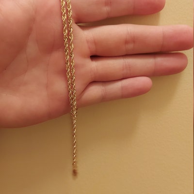 10K Gold Rope Chain Gold Rope Chain Necklace 2mm 2.2mm 2.6mm 3.2mm 4 ...