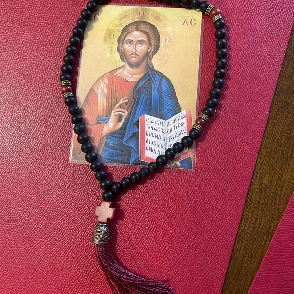 Orthodox Prayer Rope, Chotki, Komboskini, Rosary, 100 Onyx Stone Beads ...