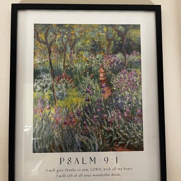 Psalm 9:1 I Will Give Thanks to You Lord, Digital Download, Monet ...