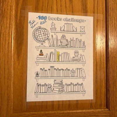 100 Books Challenge Printable Reading Log Book Tracker Coloring Poster ...