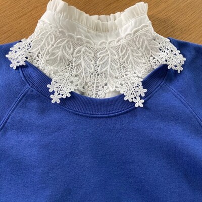 Off White / Fake Lace Collar / Lace Collar / Chiffon Collar / - Etsy