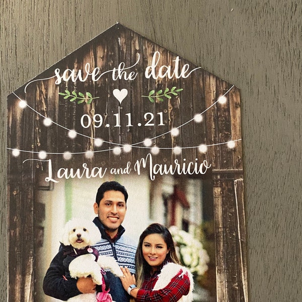 Rustic Barn Photo Save the Date Without Folding Doors • Country Barn ...