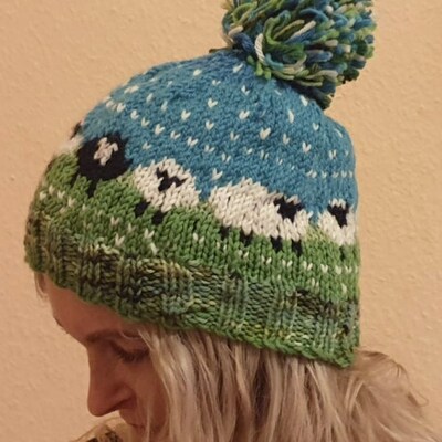 BLACK LAB Knitting Pattern, DOG Knitting Pattern, Fair Isle Pom Pom Hat ...