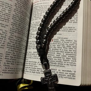 Black Eastern Orthodox Prayer Rope Chotki, 33 Count Barrel Knots. 550 ...